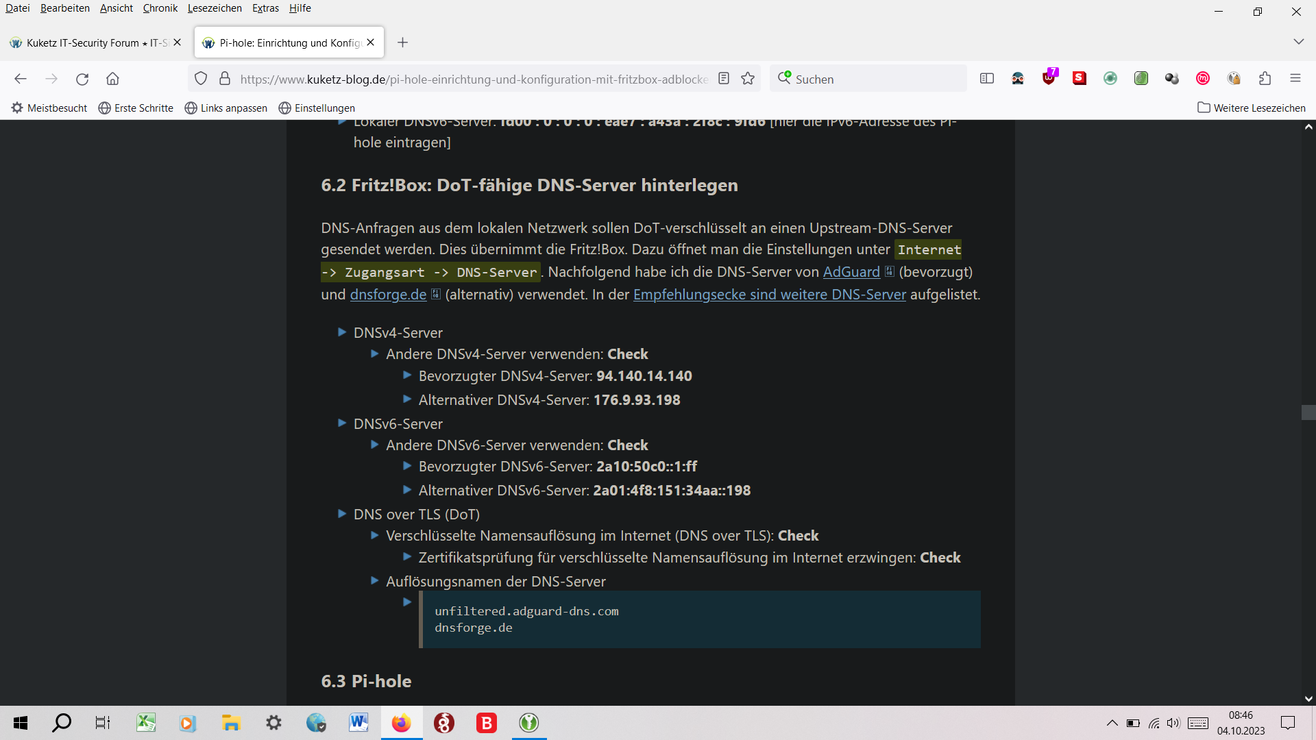 Warum gerade "unfiltered.adguard-dns.com" und "dnsforge.de"? - Datenschutz - Kuketz IT-Security ...